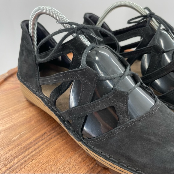 Naot | Shoes | Naot Womens Calathea Lace Up Black Velvet Wedge Shoes ...